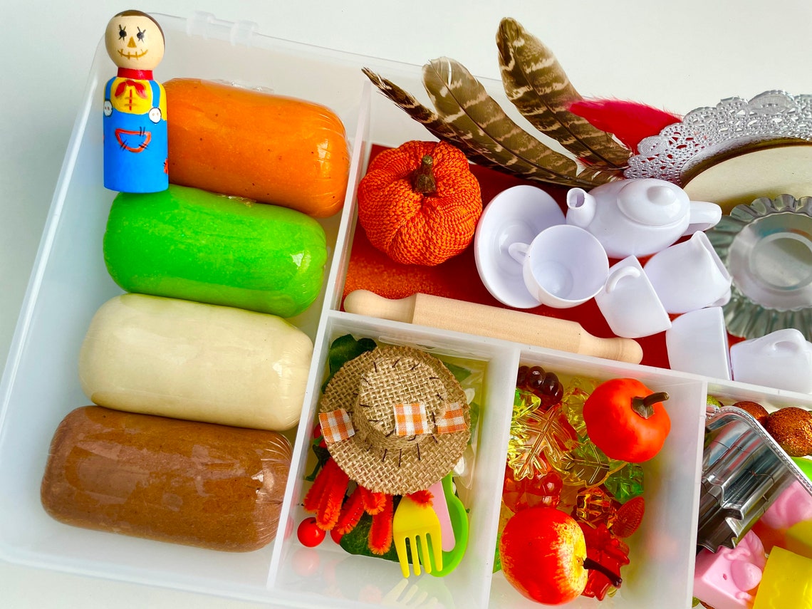 Fall Play Dough Kit Sensory Kit Fall Sensory Box Autumn - Etsy
