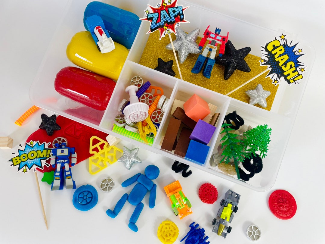 Transformers Playdough Kit, Sensory Bin, Kids Activity Box, Sensory Kit ...