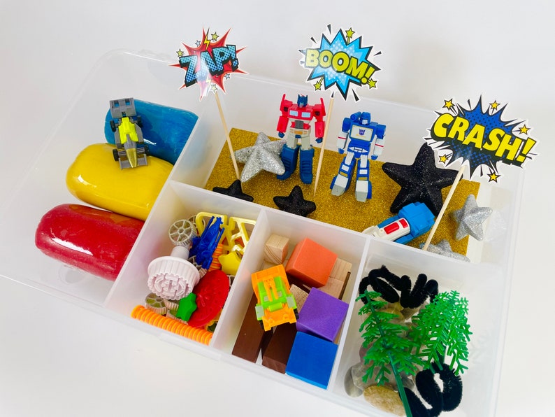 Transformers Playdough Kit, Sensory Bin, Kids Activity Box, Sensory Kit ...