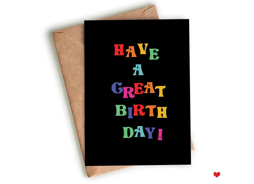 Rainbow Birthday Card, Funky Birthday Card, Birthday Card for Him ...