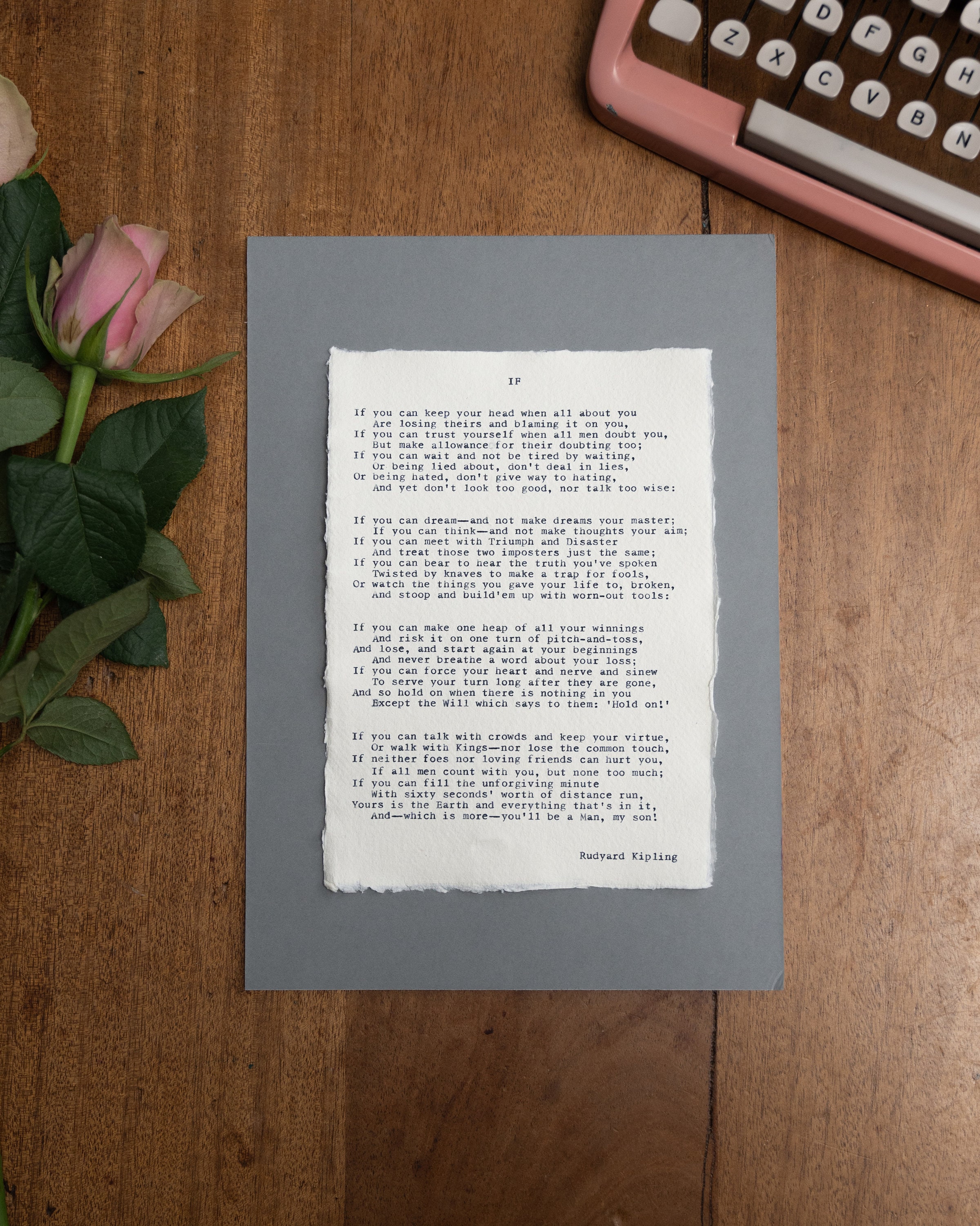 Custom Poem Personalised Hand Typed Poetry on Deckle Edge - Etsy UK