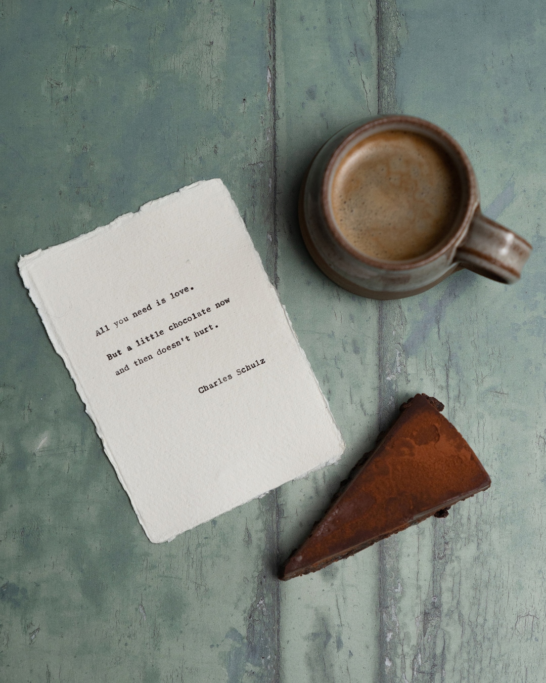 Charles Schultz Quote on "love" - Hand Typed Poetry on Deckle Edge ...