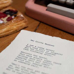 Two Little Shadows, Barbara Burrows Poem - Hand Typed Poetry on Deckle ...