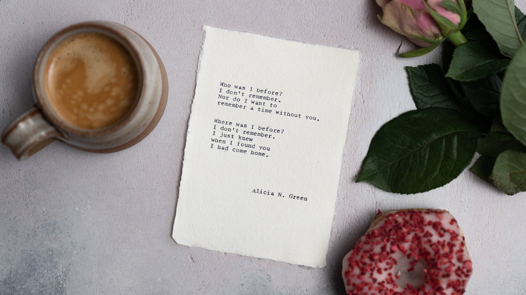 Alicia Green Quote on "love" - Hand Typed Poetry on Deckle Edge Cotton ...