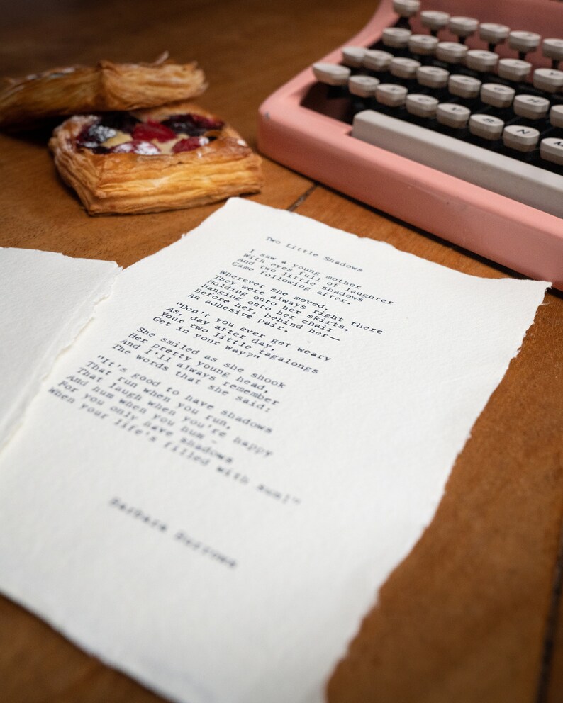 Two Little Shadows Barbara Burrows Poem Hand Typed Poetry - Etsy