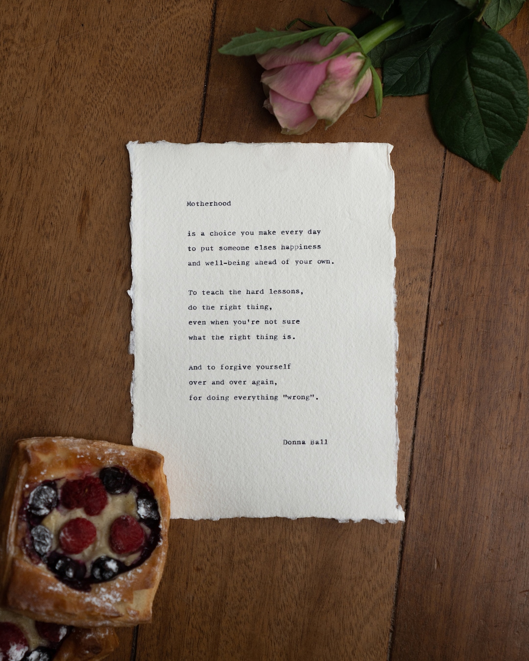 Donna Ball Poem Print: Hand-typed Motherhood Gift on Cotton Paper - Etsy