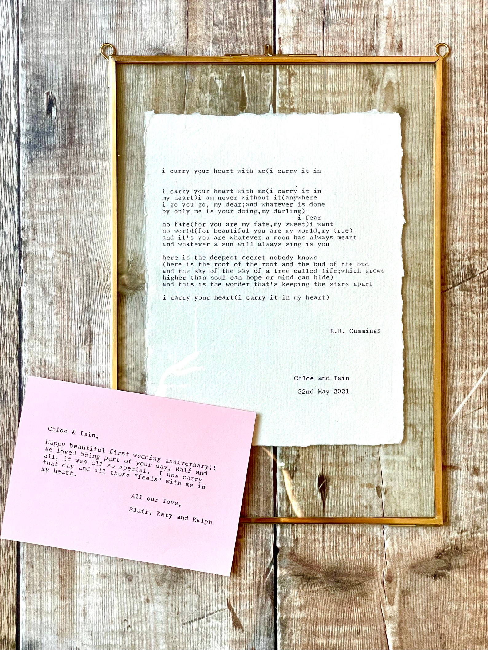 Custom Poem Personalised Hand Typed Poetry on Deckle Edge - Etsy