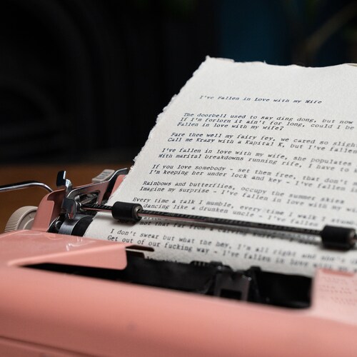 Custom Poem Personalised Hand Typed Poetry on Deckle Edge - Etsy