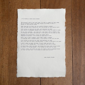 I've Fallen in Love With My Wife, by John Cooper Clarke - Hand Typed ...