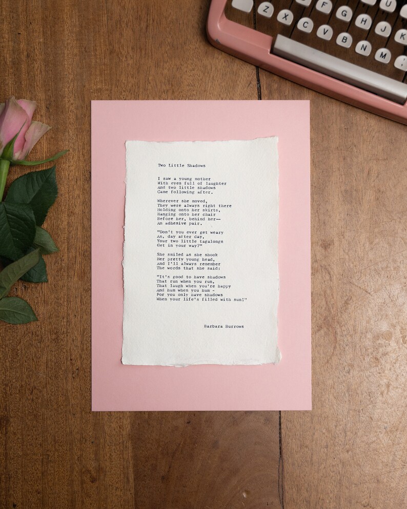 Two Little Shadows Barbara Burrows Poem Hand Typed Poetry - Etsy