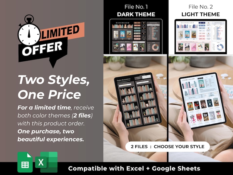 Book Tracker Digital Library Spreadsheet Reading Log List Book Review ...