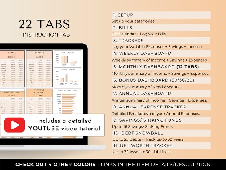 Ultimate Budget Spreadsheet: Google Sheets Financial Planner (digital ...