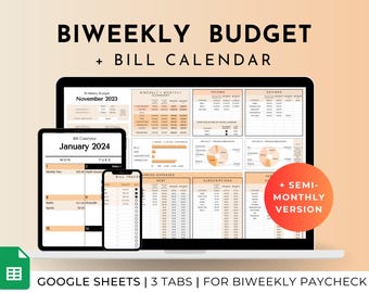 Budget Planner for Google Sheets, Monthly Budget Spreadsheet, Paycheck ...