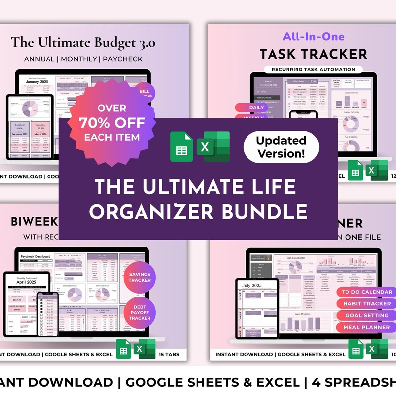 Life Bundle Spreadsheets - Etsy