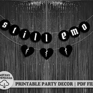 Still Emo Party Decor Printable Banner Backdrop / Digital Download ...