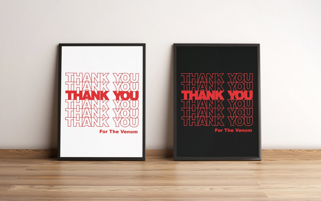 Thank You for Venom Fan Art Print Poster Funny Gift Emo Wall Art Boho ...