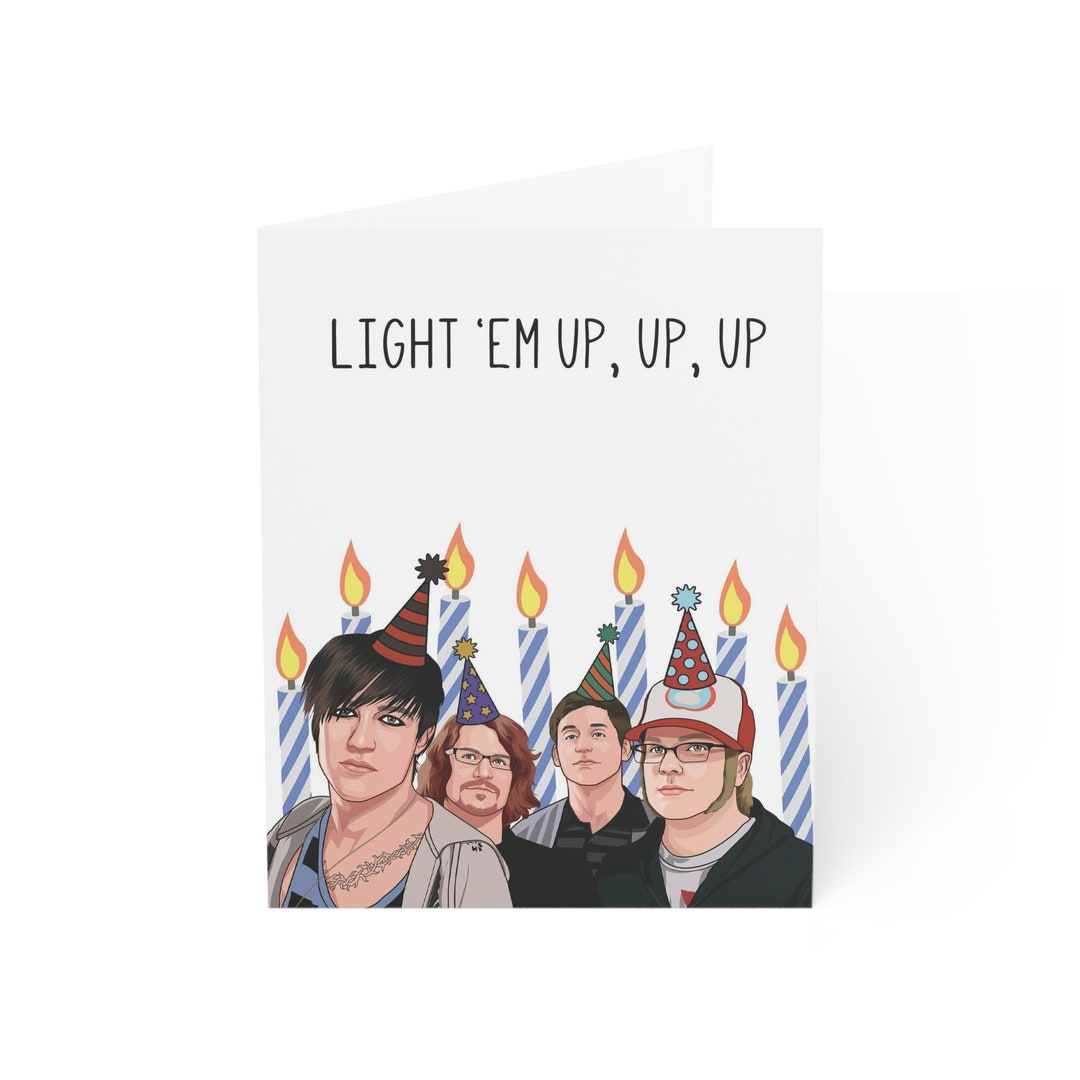 Light 'em up up Parody Emo Birthday Boy Greeting Card Fan Illustration ...