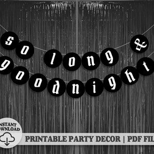 So Long & Goodnight MCR Party Decor Printable Banner Backdrop ...