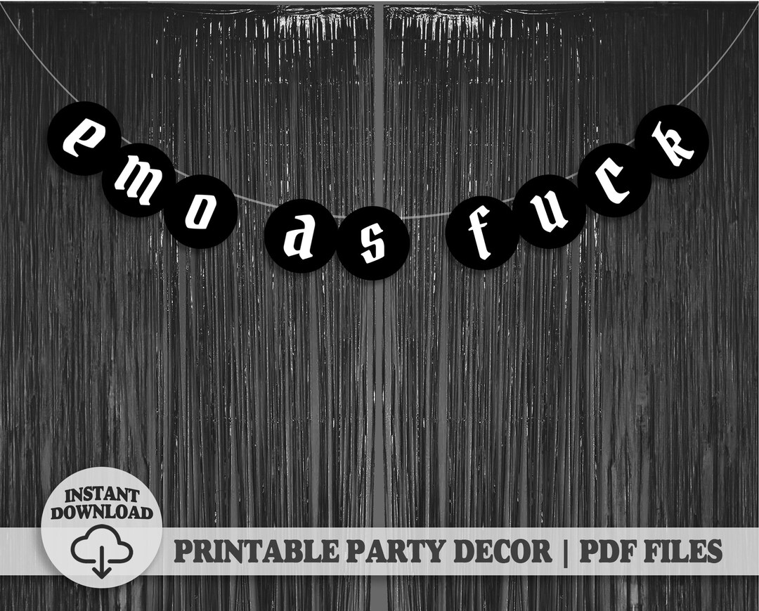 Emo as F*ck Emo Party Decor Printable Banner Backdrop / Digital ...
