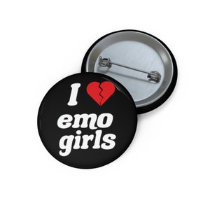 I Love Emo Girls I Love Emo Boys Pins Funny Pinback Buttons Badge ...