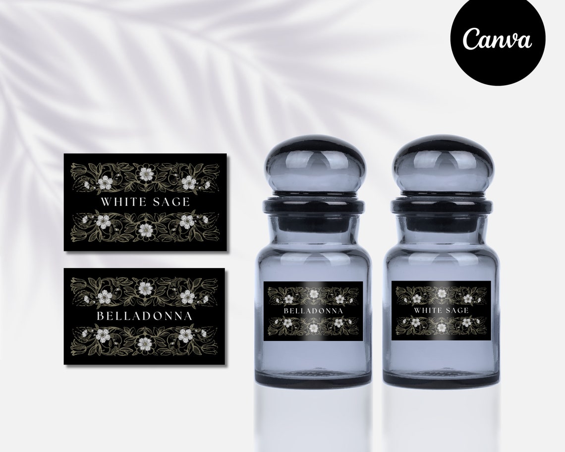 Editable Herbal Label Template / Canva Editable Label Template ...