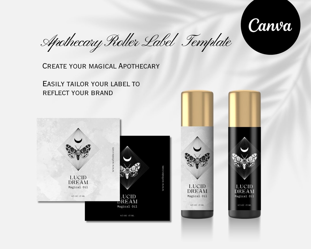 Lucid Dream Oil Editable Roller Bottle Label Template / Witchcraft Oil ...