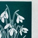 Snowdrop Print in Green, Snowdrops, Original Lino Print, Botanical Home ...