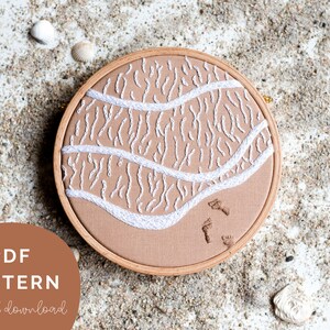 Embroidery Pattern dip Your Toes Sea Embroidery | Etsy