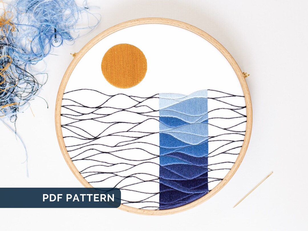Embroidery Pattern "open Sea" - Sea Embroidery - PDF Pattern - Beginner ...