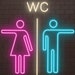 Restroom Neon Sign, Toilet Door LED Sign, Personalized Acrylic Art ...