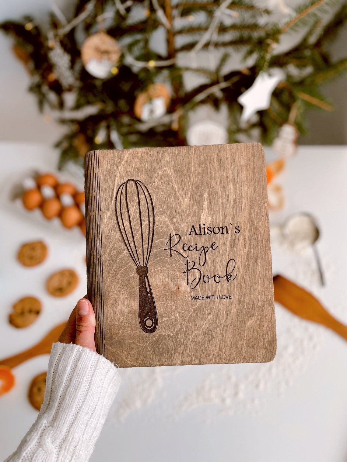 Wooden Cook Binder With Personalized Book Spine Christmas - Etsy