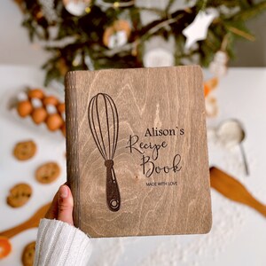 Wooden Cook Binder With Personalized Book Spine, Cooking Gift for Mom ...
