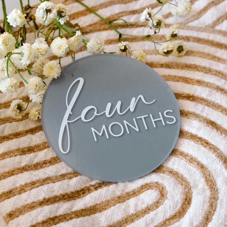 Birth Announcement Sign, Baby Monthly Milestones, Acrylic Name Plaques ...