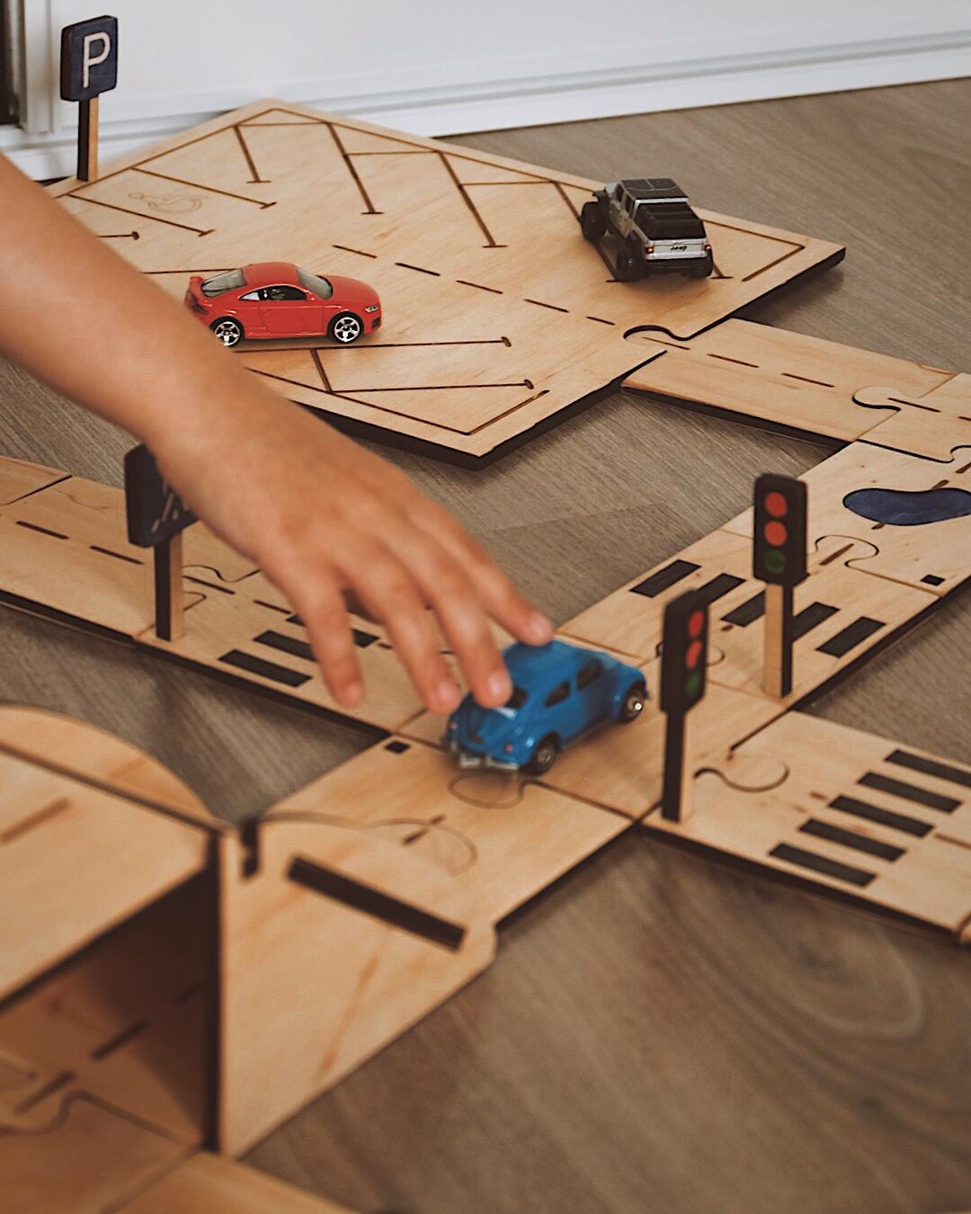 Wooden Puzzle Road Track for Kids, Halloween Baby Gift, Personalized ...