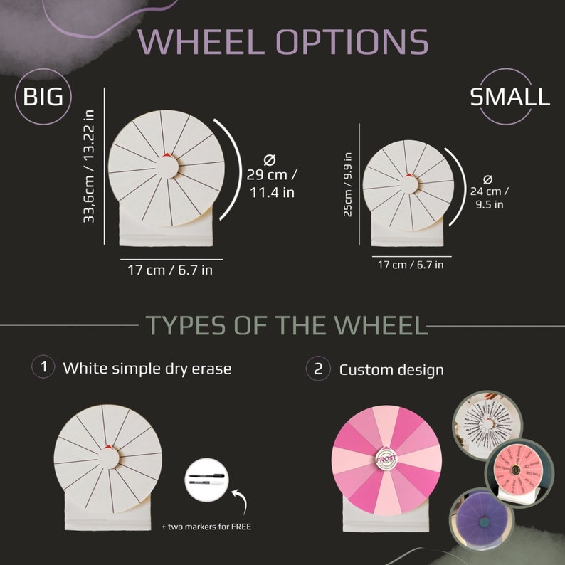 Custom Spinning Wheel Promotional Game, Business Dry Erase Wheel Game ...