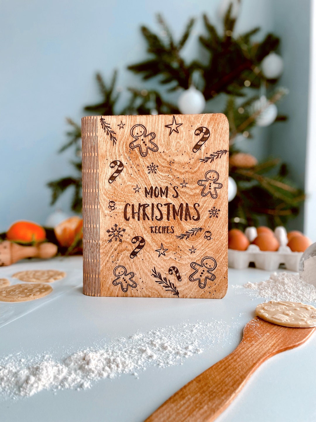 Wooden Cook Binder With Personalized Book Spine Christmas - Etsy