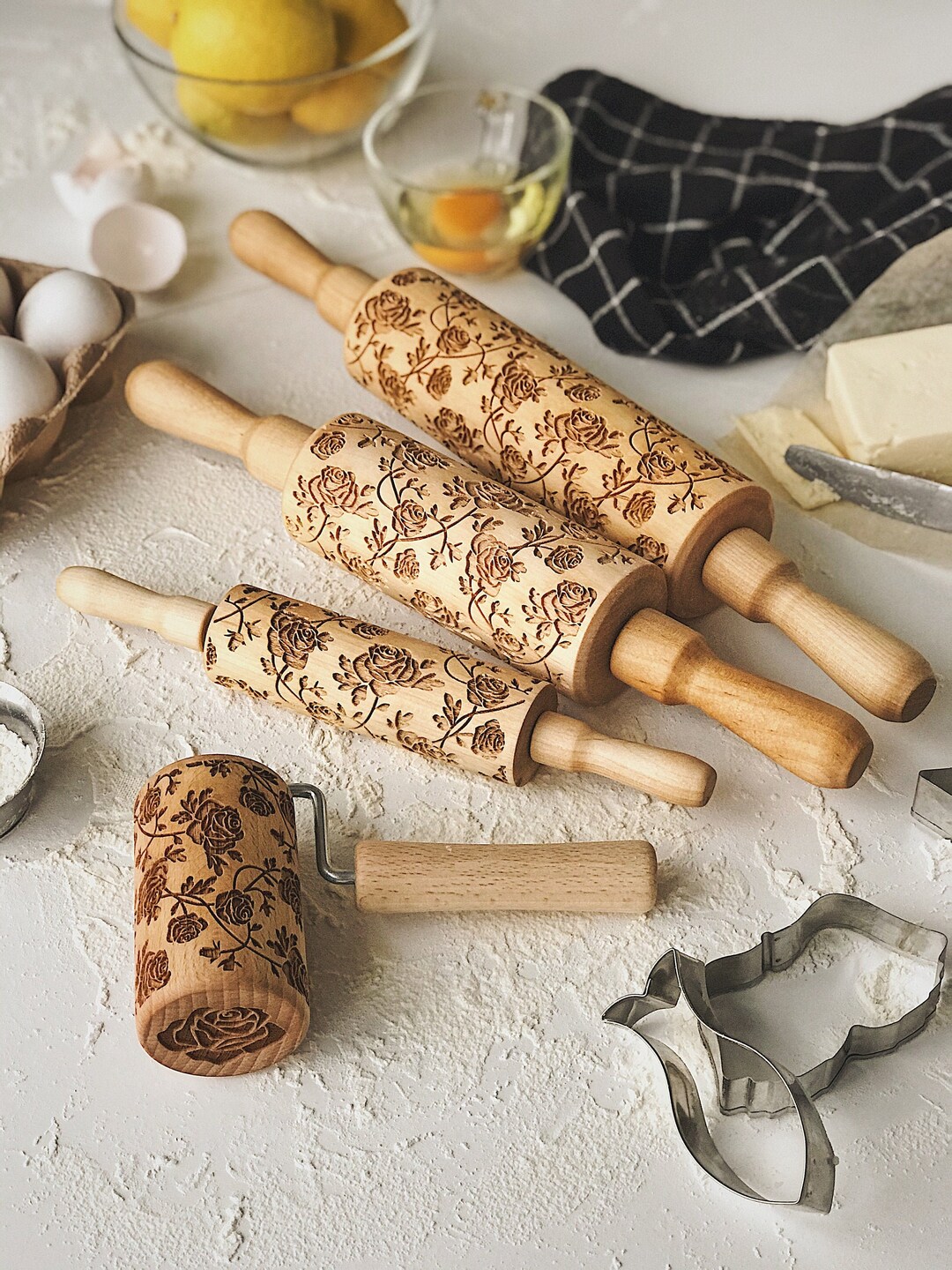 Rolling Pins and Custom Cookie Stamp Set, Easter Gift, Cookie Baking ...