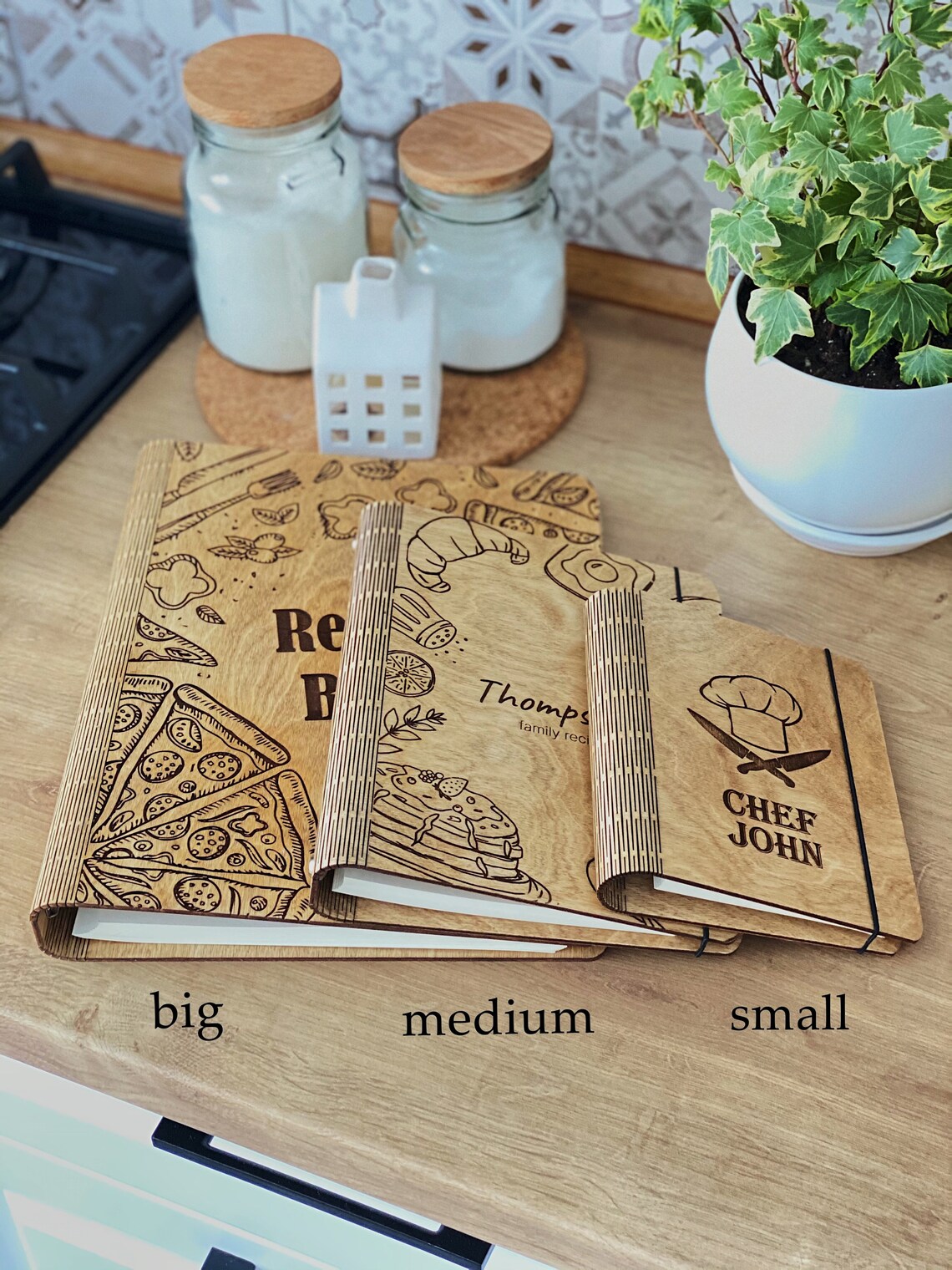 Wooden Cook Binder With Personalized Book Spine Christmas - Etsy
