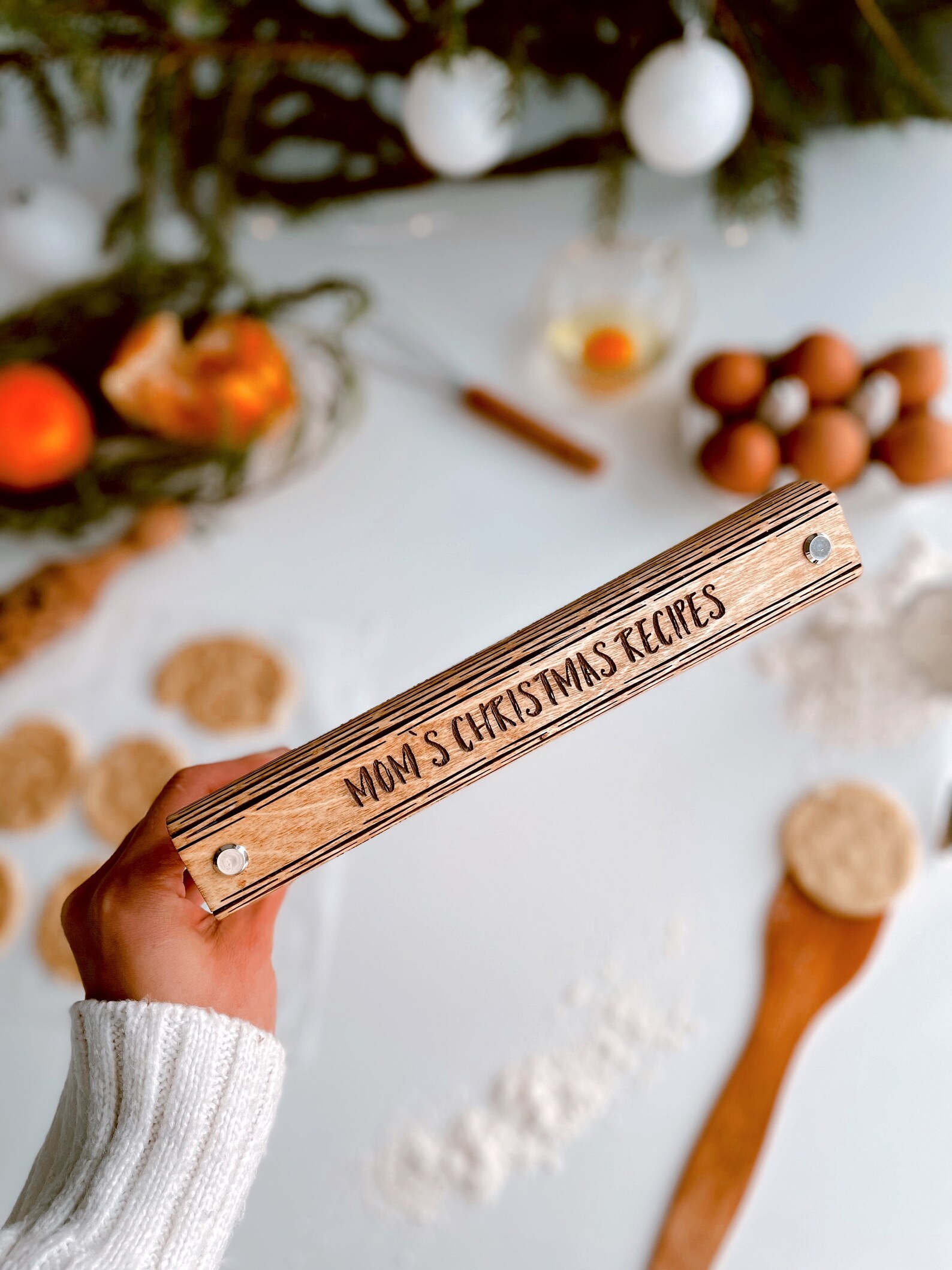 Wooden Cook Binder With Personalized Book Spine Christmas - Etsy