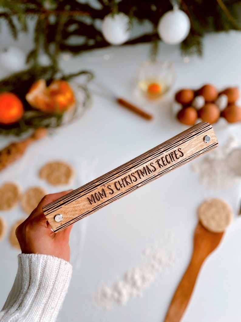 Wooden Cook Binder With Personalized Book Spine Christmas - Etsy