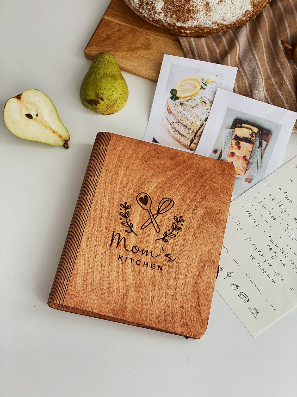 Personalized Name Recipe Book Chef Cook Book Wooden Recipe Etsy