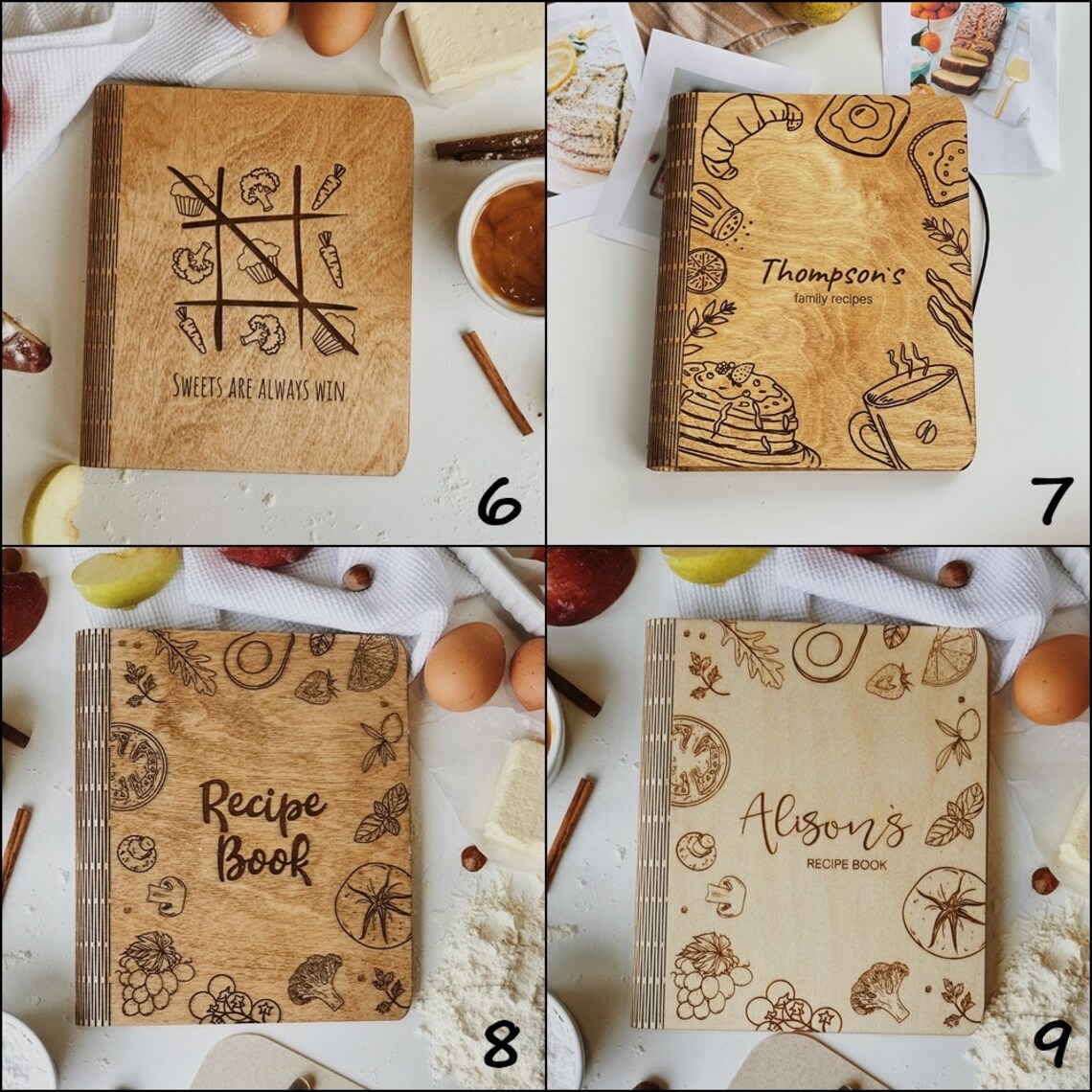Wooden Cook Binder With Personalized Book Spine Christmas - Etsy