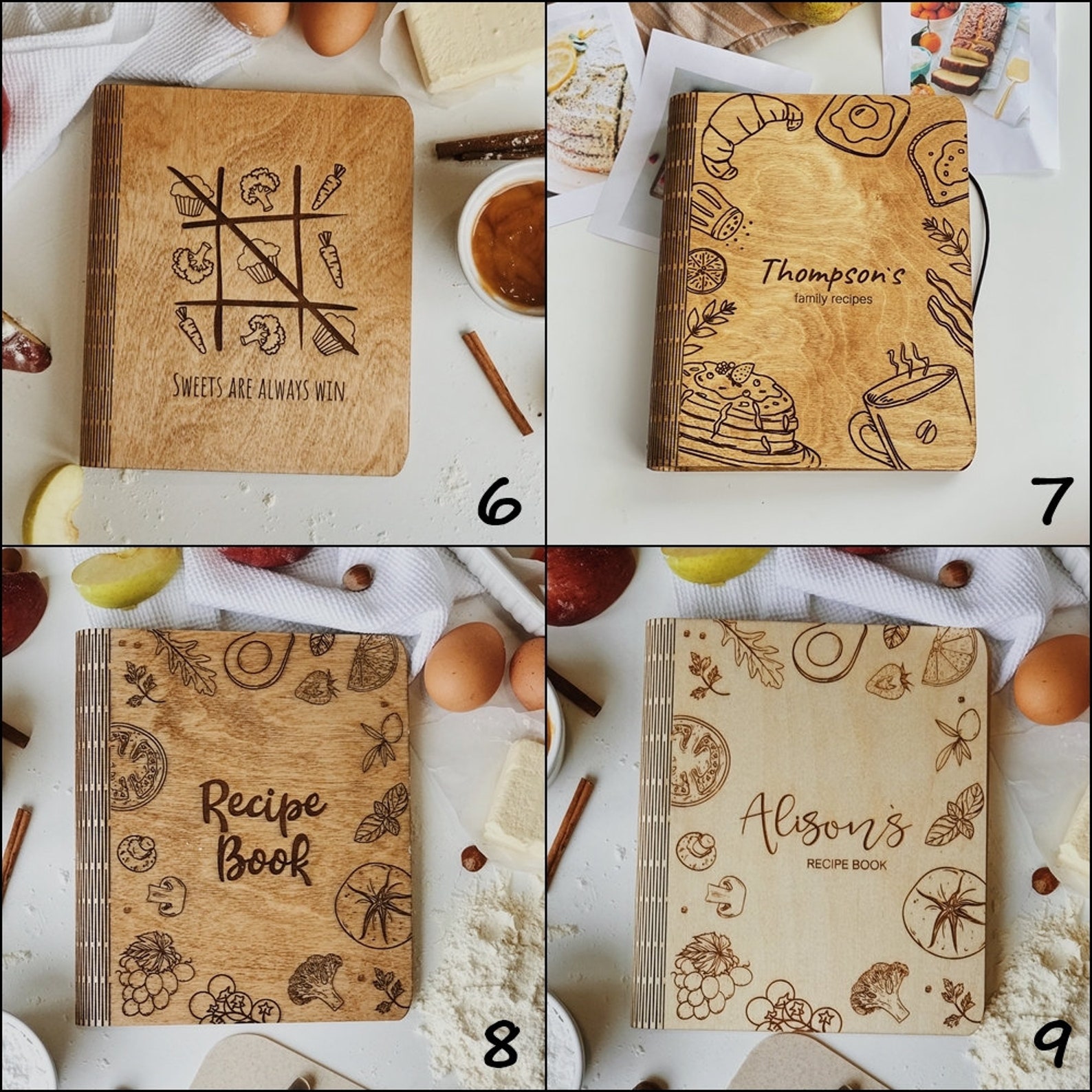 Wooden Cook Binder With Personalized Book Spine Christmas - Etsy