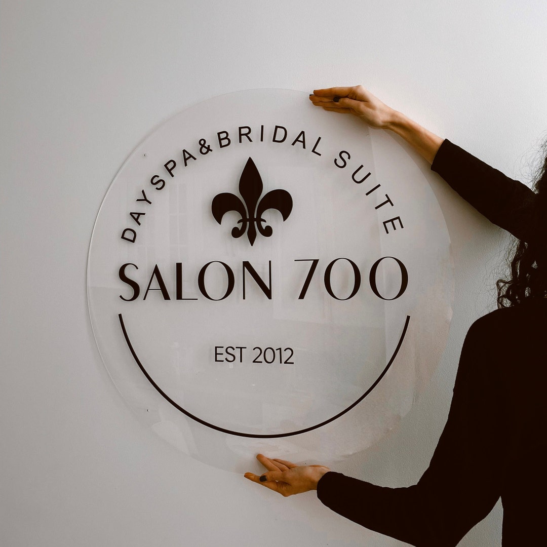 Custom Acrylic Salon Sign, Neon Logo Sign, Business Signage, Office ...