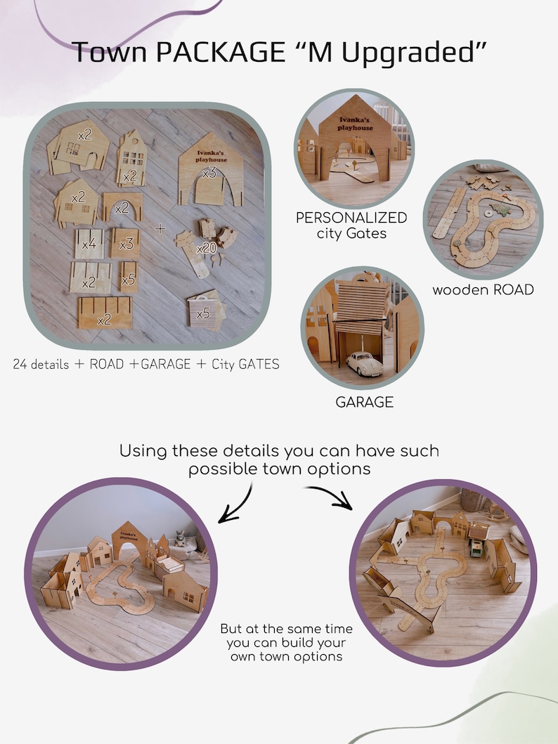Wooden Puzzle Toy Town, Wooden Toddler Play Town, Personalized Toddler ...