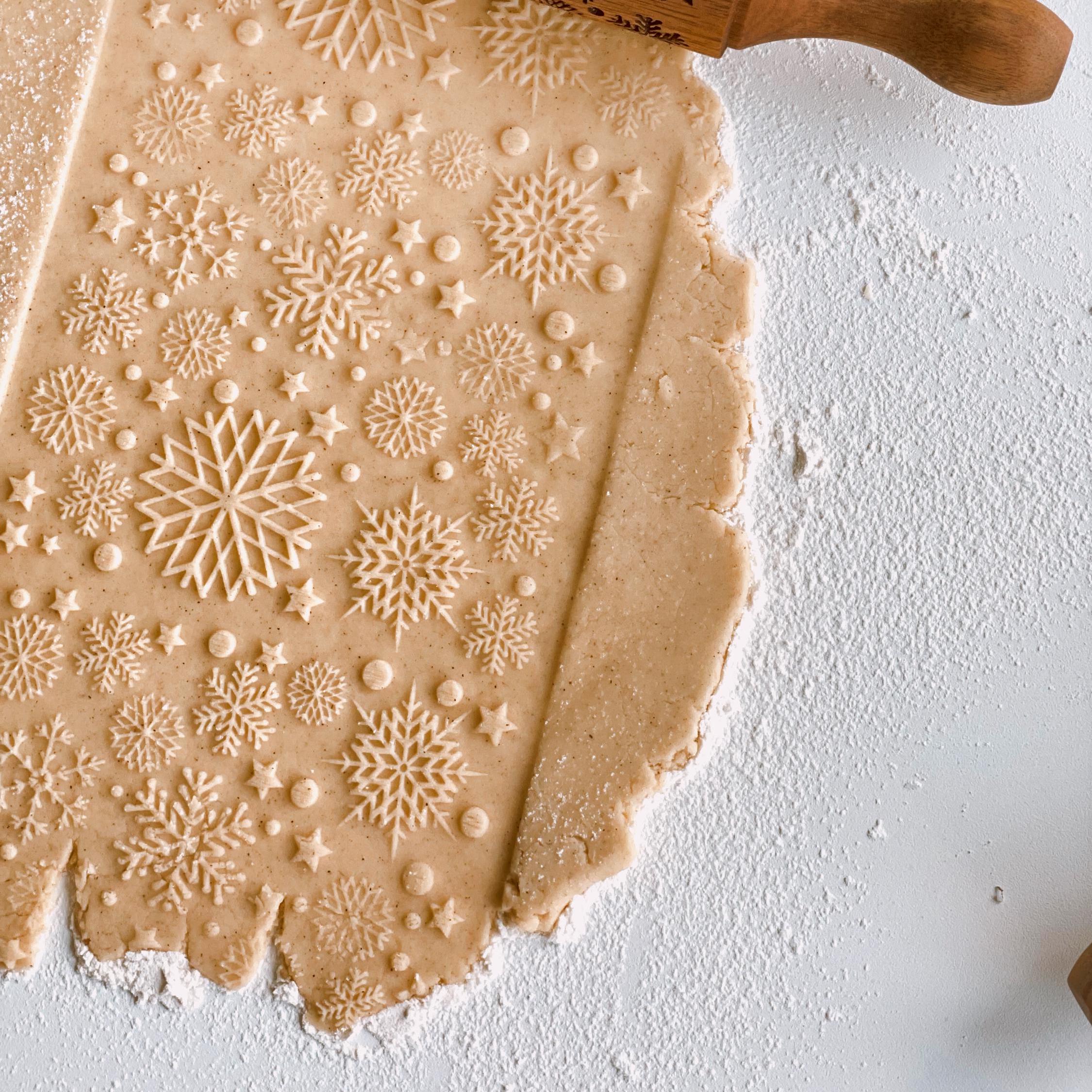 Rolling Pin With Christmas Deer Pattern for Cookie, Engraved Rolling ...