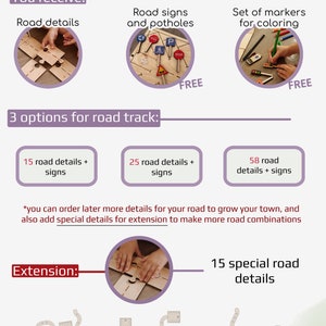 Wooden Road Track for Kids, Montessori Educational Toy, Race Track ...