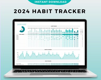2024 Habit Tracker Spreadsheet Google Sheets Habit Planner, Weekly ...