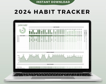 2024 Habit Tracker Spreadsheet Google Sheets Habit Planner, Weekly ...