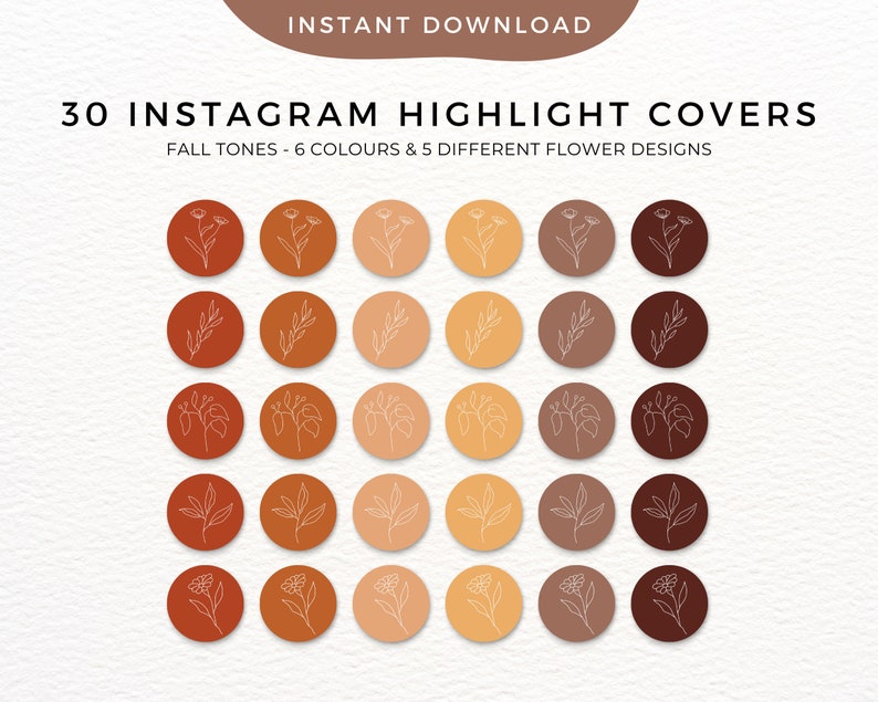 30 Instagram Highlight Covers! Fall Tones Floral Instagram Highlight ...